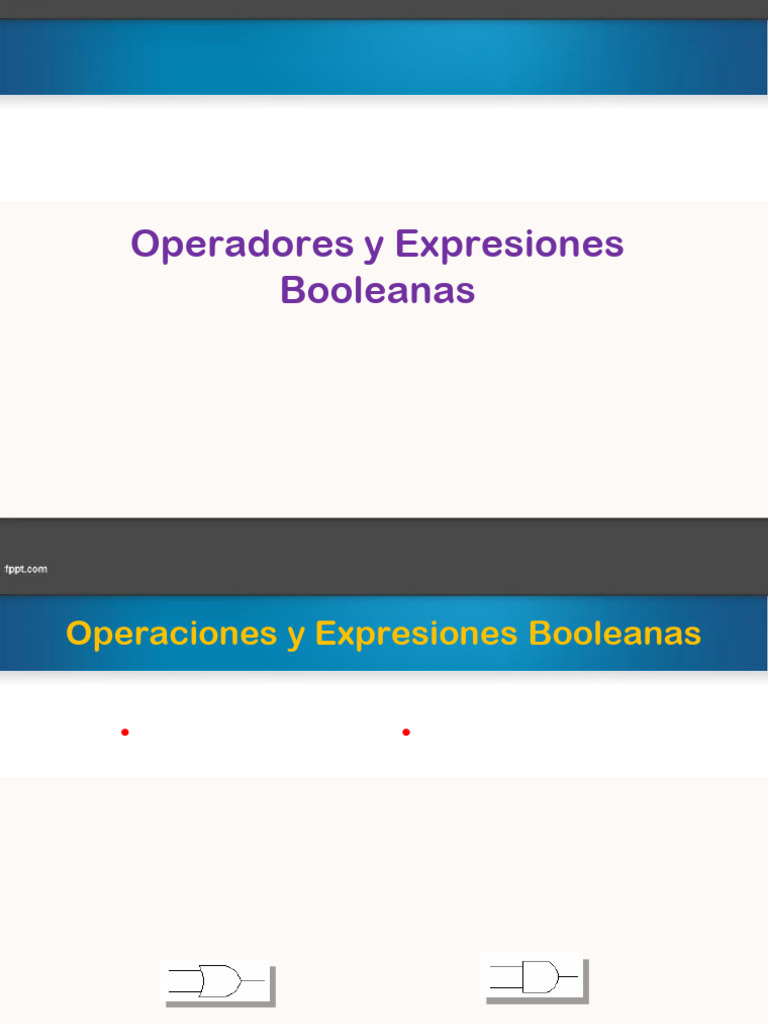 Algebra de Boole - Operadores y Expresiones Booleanas | PDF | Álgebra de Boole | Enseñanza de ...