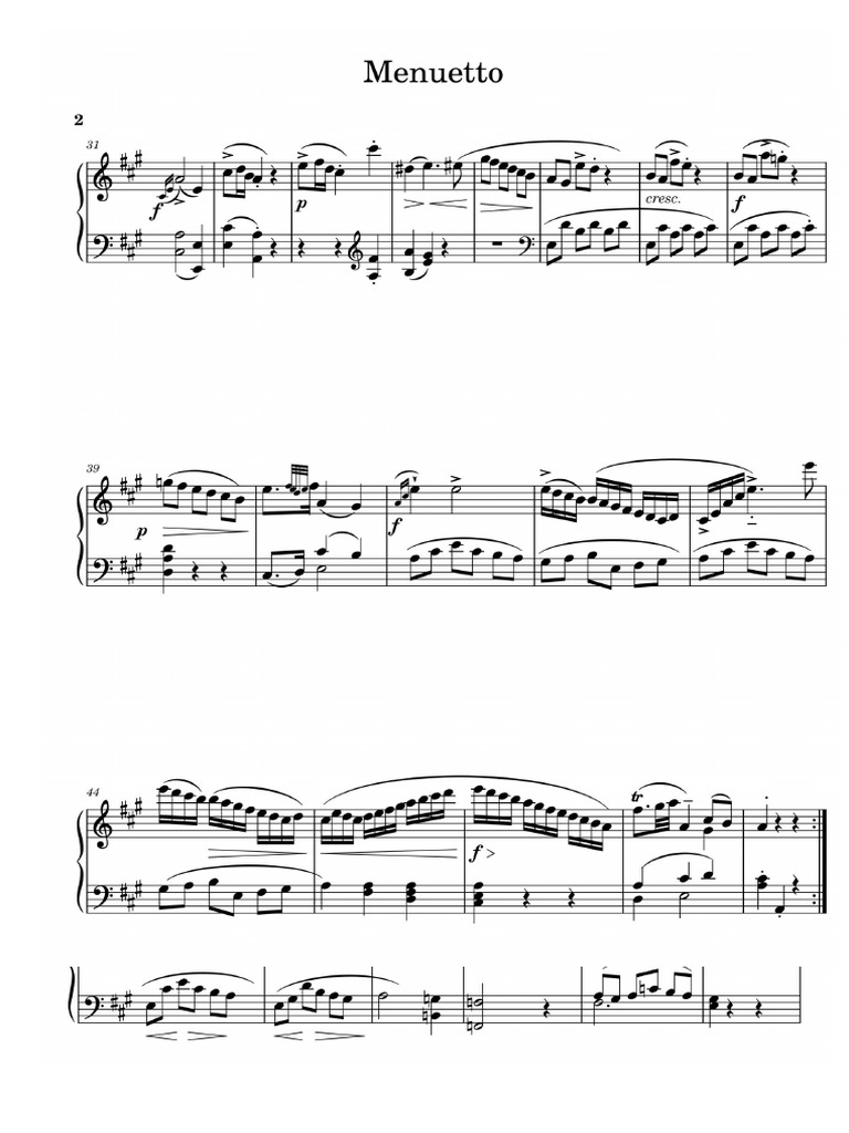 Minuetto Mozart | PDF