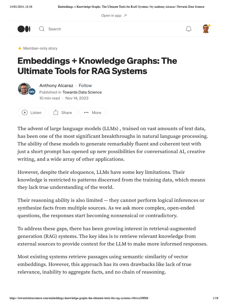Embeddings + Knowledge Graphs - The Ultimate Tools For RAG Systems - by Anthony Alcaraz ...