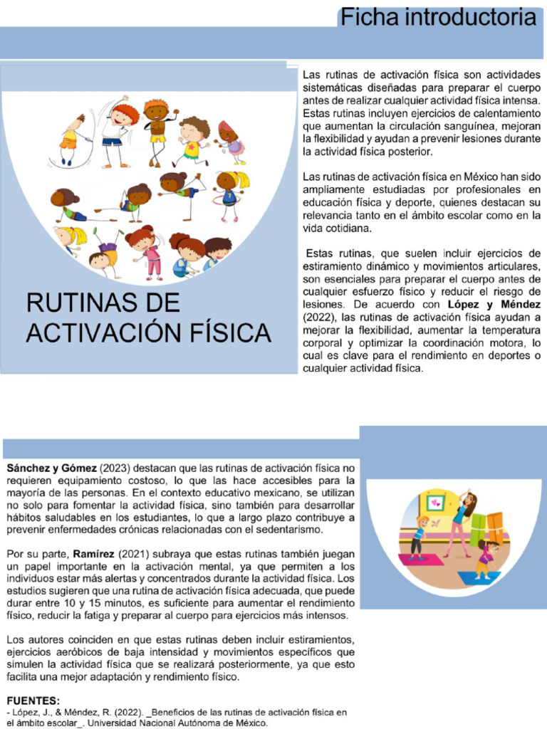 Fichas 12 Rutinas de Activación Fisica | PDF