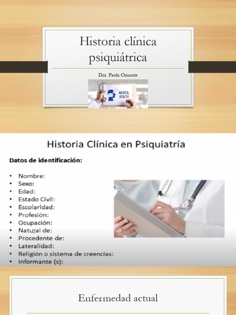 Historia Clinica Psiquiatrica | PDF | Salud mental | Enfermedades y trastornos humanos