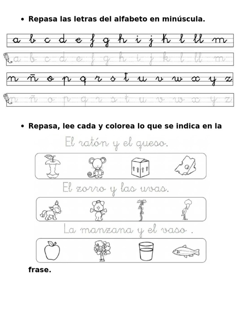 Repasa Las Letras Del Alfabeto en Minúscula | PDF