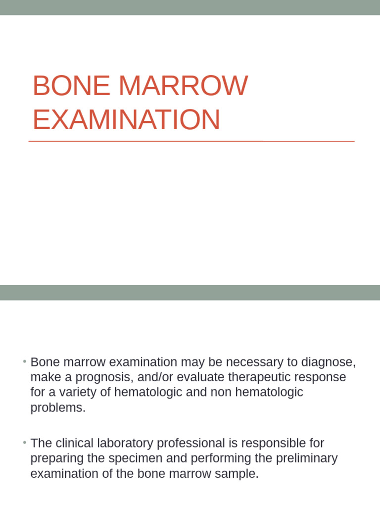 Bone Marrow Examination Procedure Guide | PDF | Bone Marrow | Staining