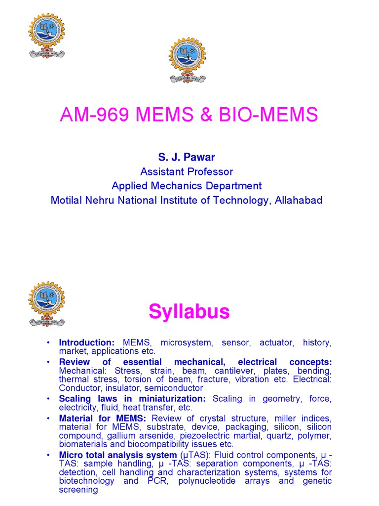 MEMS & BIO-MEMS - Ch1 | PDF | Microelectromechanical Systems | Integrated Circuit