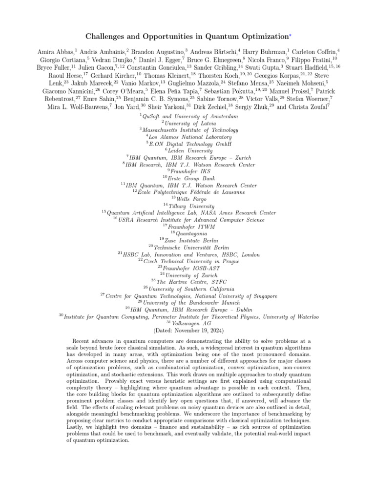 Challenges and Opportunities in Quantum Optimization | PDF | Computational Complexity Theory ...