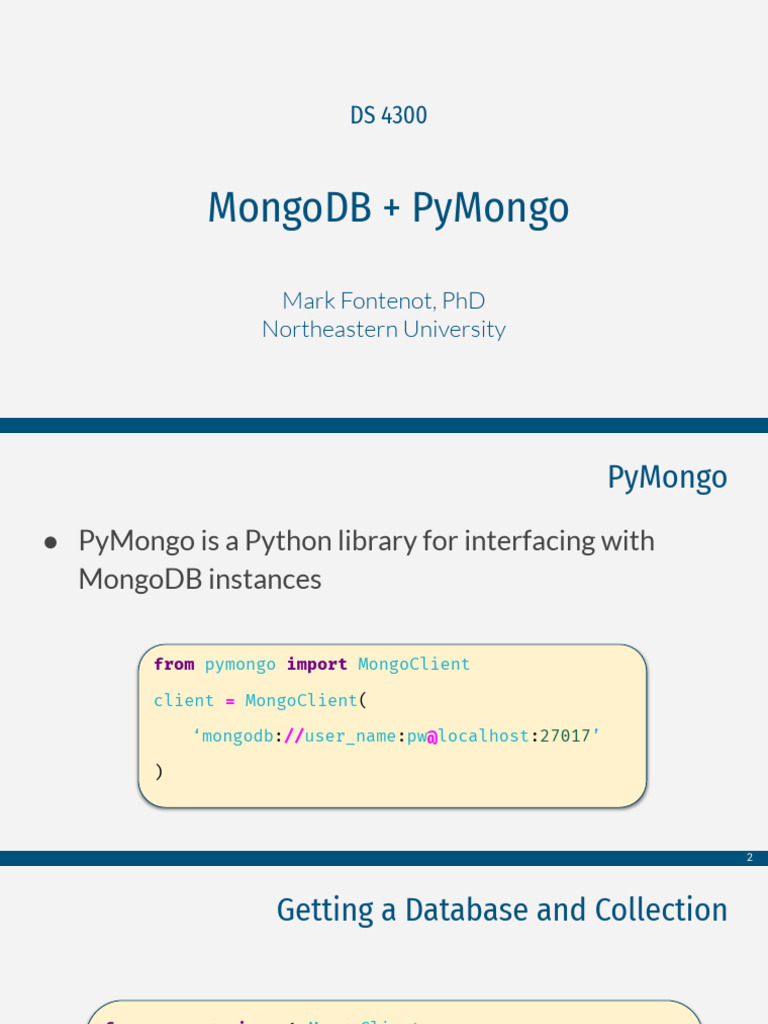 MongoDB and PyMongo Basics Guide | PDF