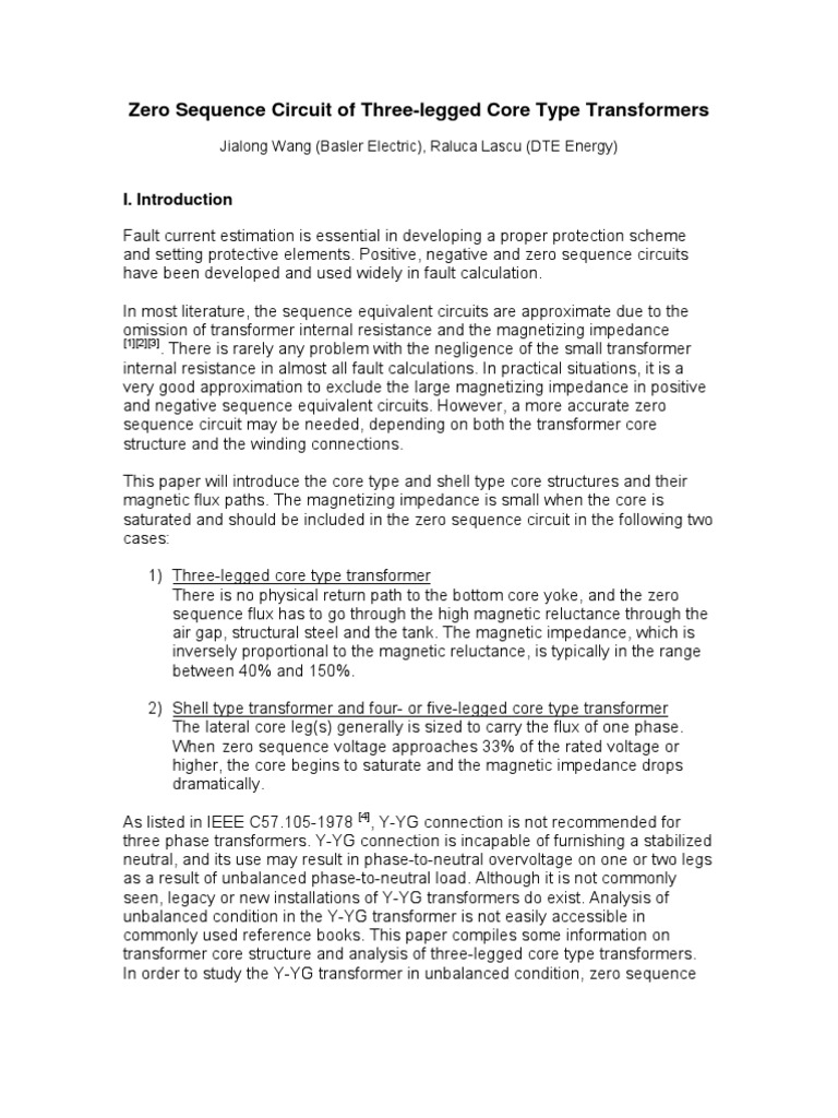 Zero Sequence Circuit | Transformer | Electrical Impedance