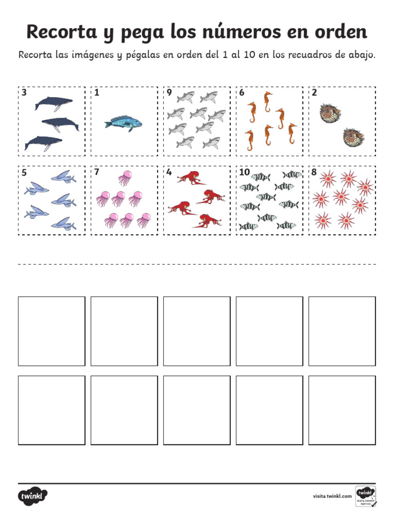 Ordenar Nmeros Del 1 Al 10 Ver 2 | PDF
