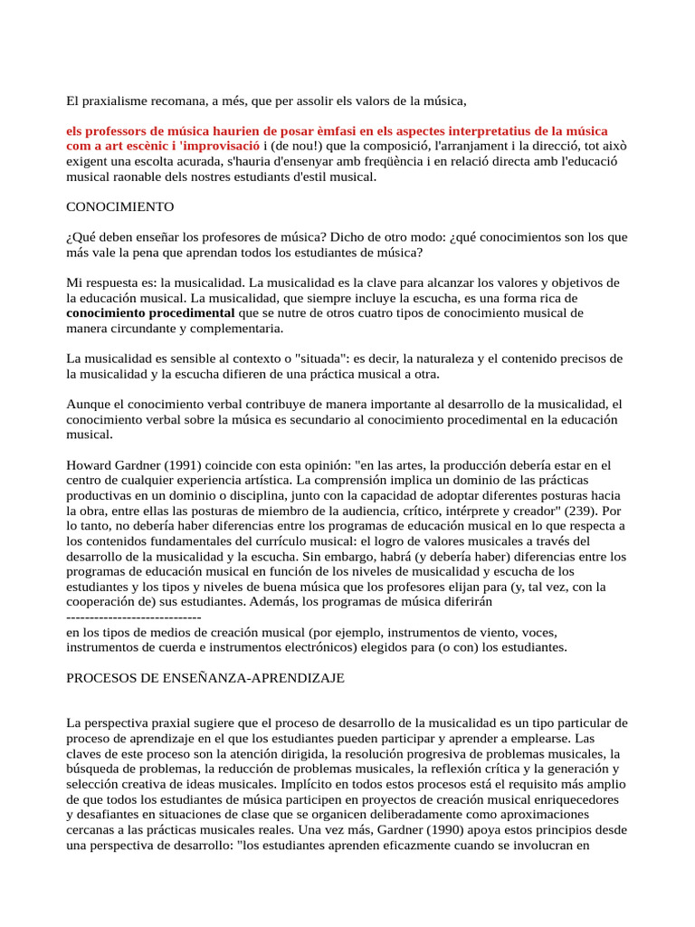 Notes Praxial | PDF | Plan de estudios | Maestros