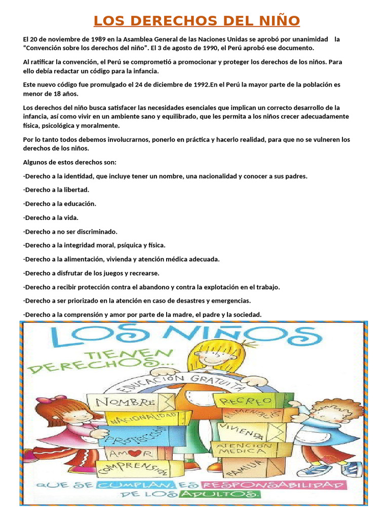 Los Derechos Del Niño | PDF