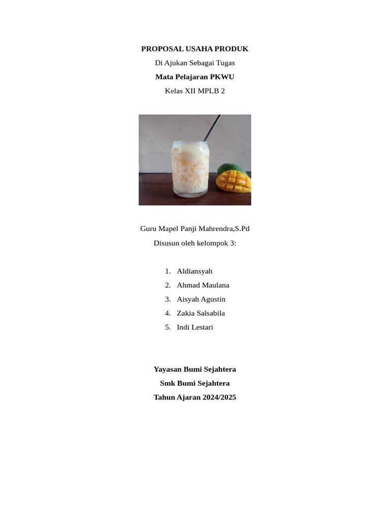 Proposal Usaha Produk | PDF