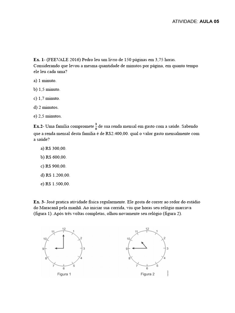 Exercícios - Operações Com Frações - Prof Joel | PDF