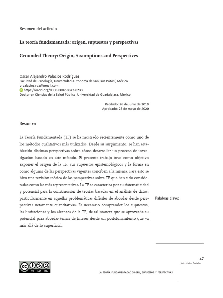 Teoría Fundamentada: Orígenes y Perspectivas | PDF | Pragmatismo | Teoría