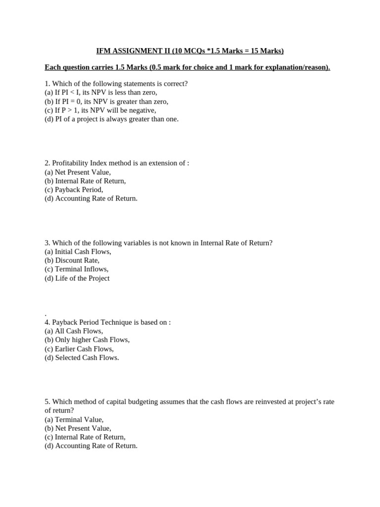 Ifm Assignment Ii - I Bba Obpm Ii | PDF