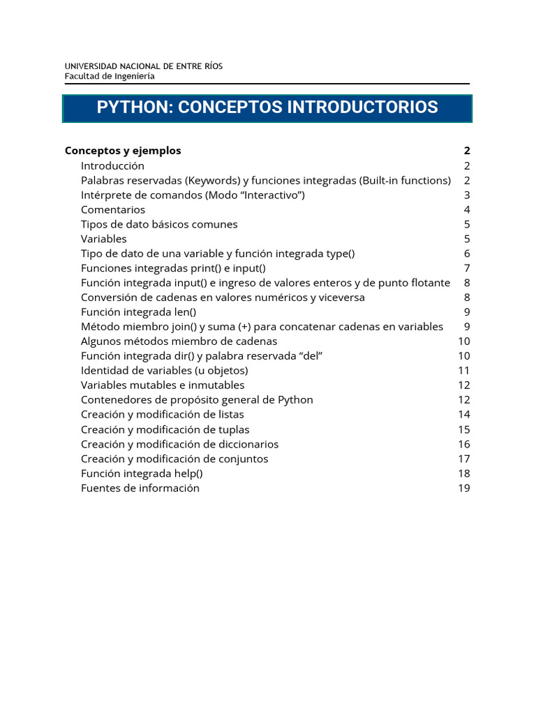 AyED - Python - 01 - Conceptos - Tipos de Datos y Estructuras Básicas - Público | PDF | Python ...