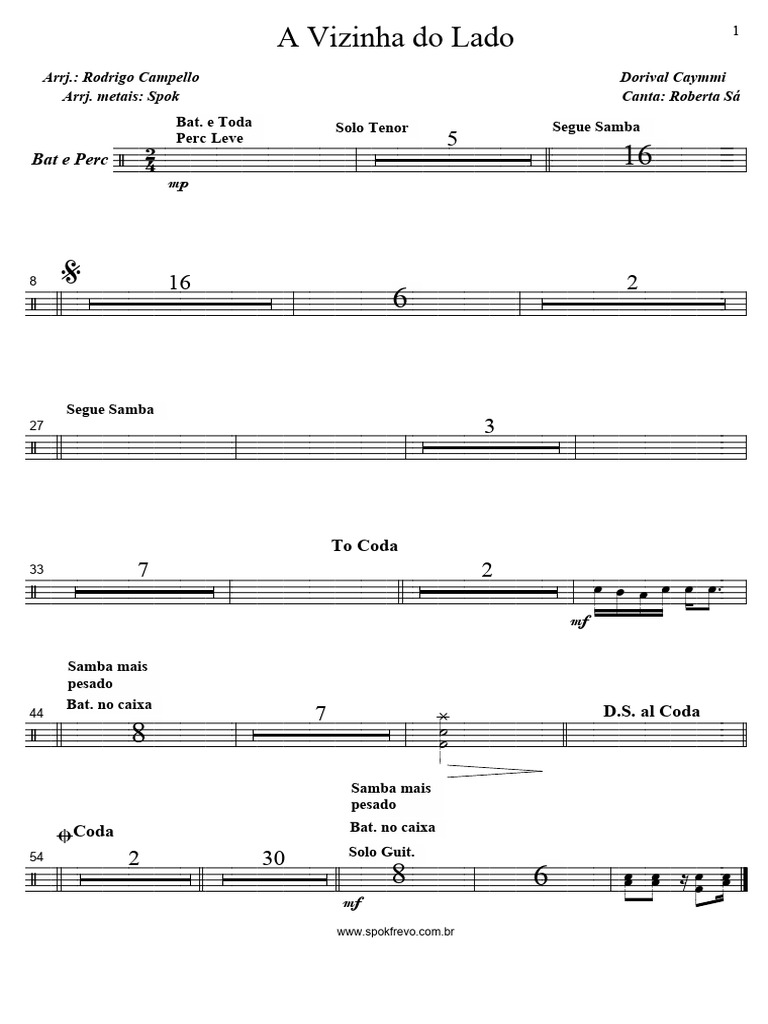 roberta a vizinha do lado 3 metais - Bat e Perc | PDF