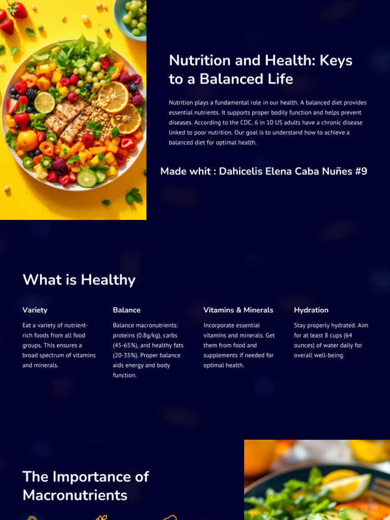Nutrition and Health Keys To A Balanced Life | PDF