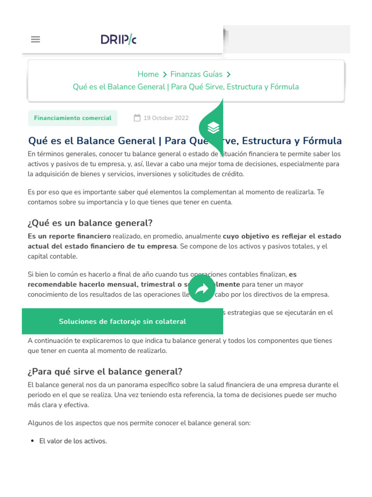 Qué Es El Balance General - para Qué Sirve, Estructura y Fórmula | PDF ...