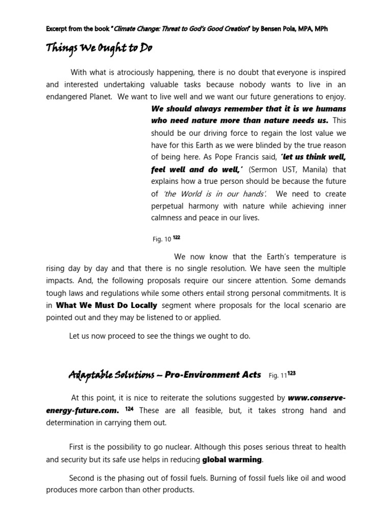 1 Things We Ought to Do - B. Pola | PDF | Kyoto Protocol | Recycling