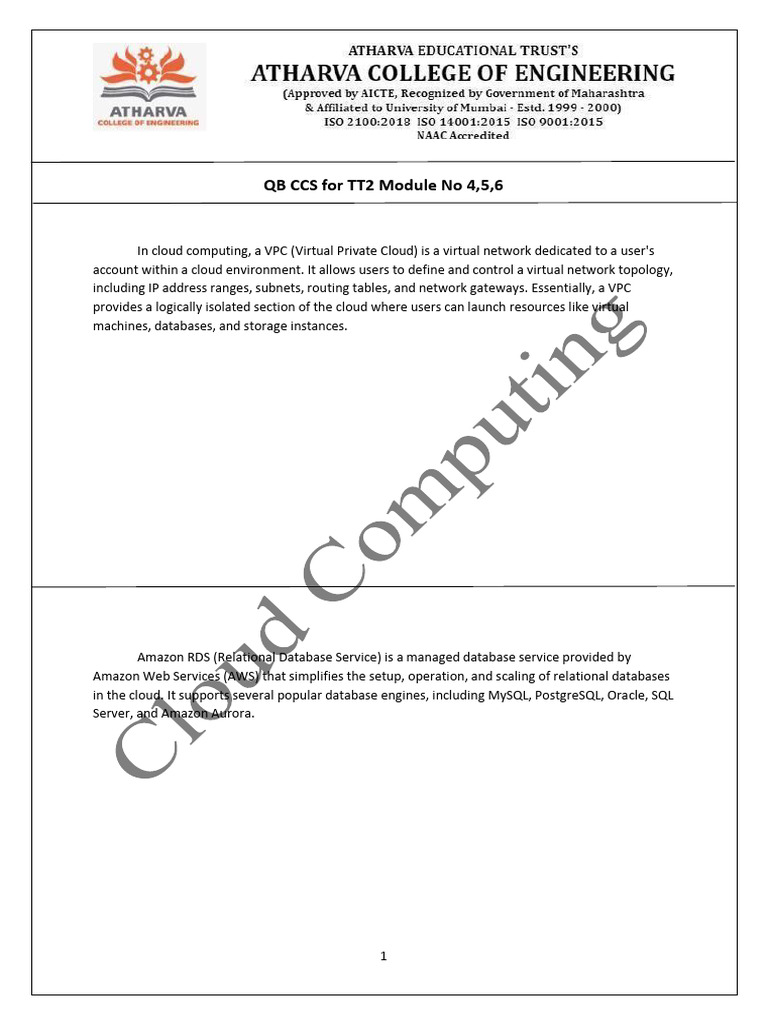 Cloud Computing Qb And Solution Pdf Open Stack Cloud Computing