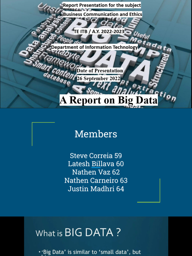 Big Data Report Presentation 2022 | PDF