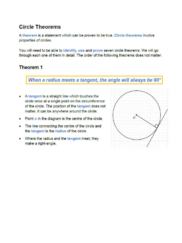 Circle Theorem | PDF