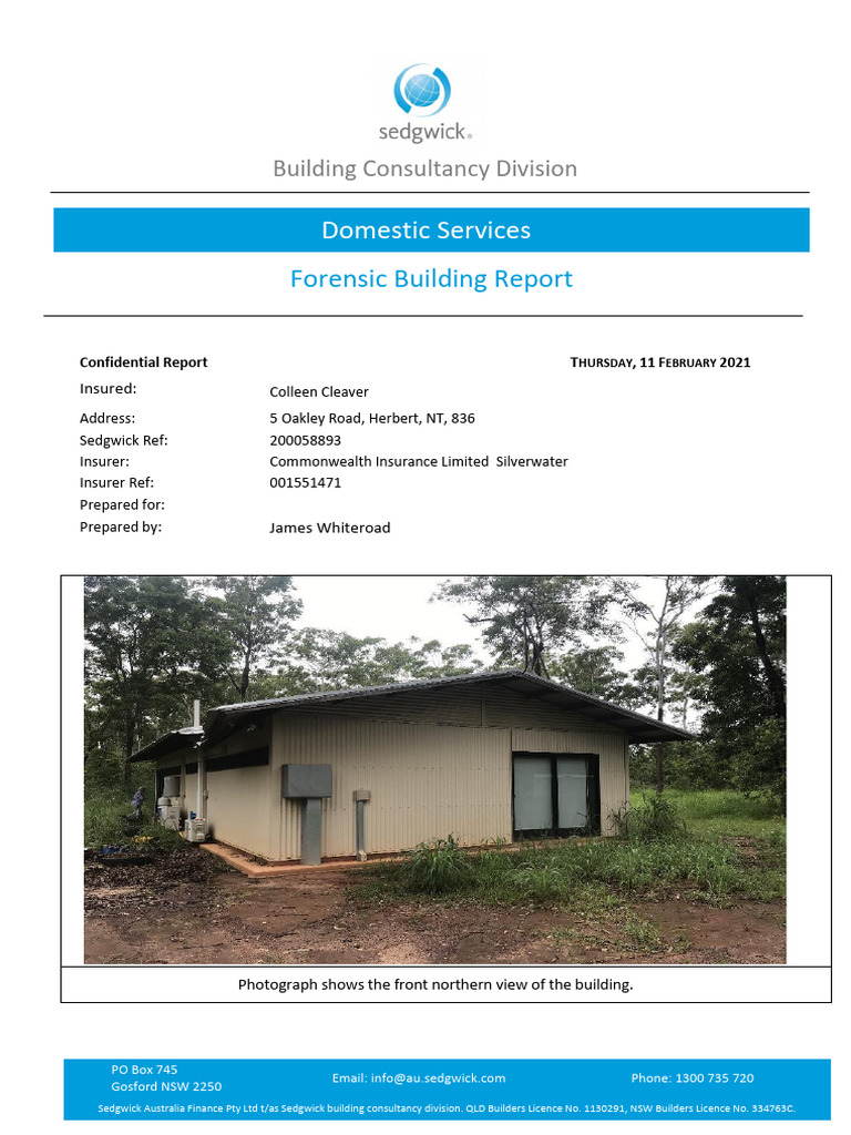 Forensic Building Report: Cleaver Claim | PDF | Building Engineering ...