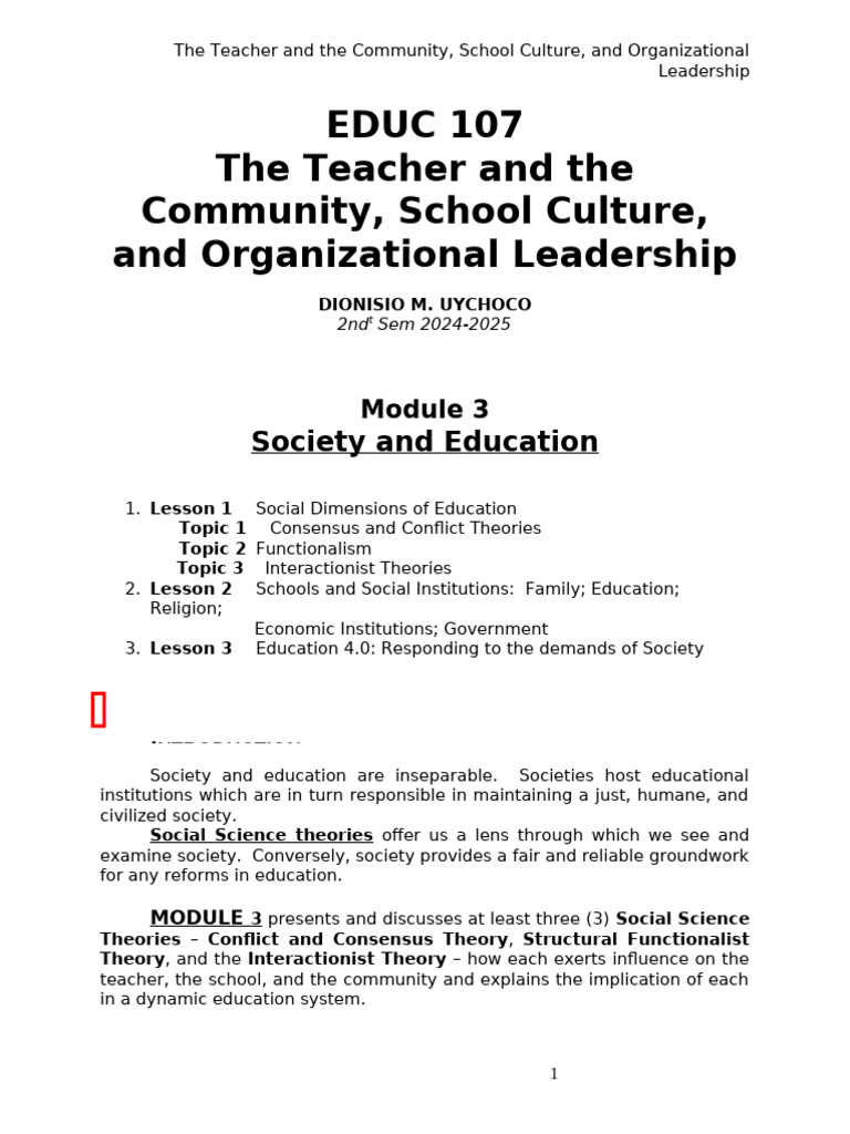 Module 3 Lesson 3 Symbolic Interactionism | PDF | Society | Social ...