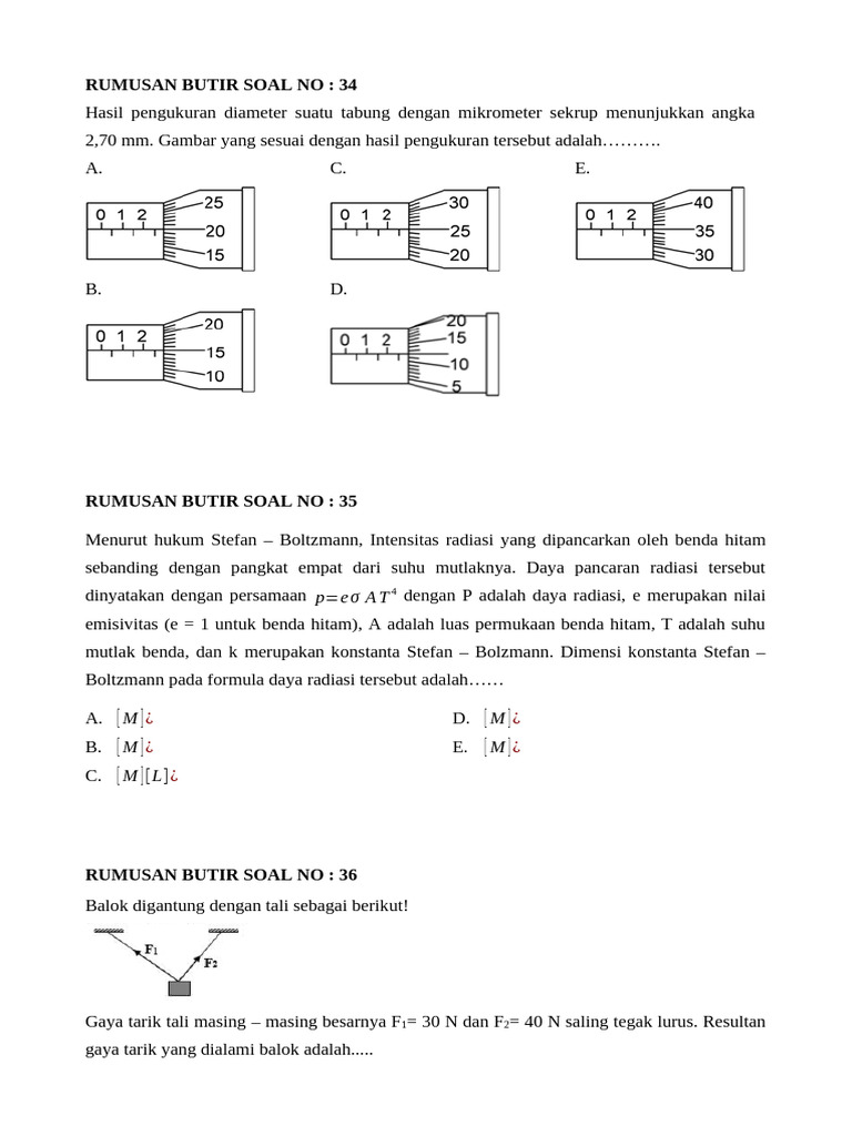 Soal Fisika: Pengukuran dan Energi | PDF