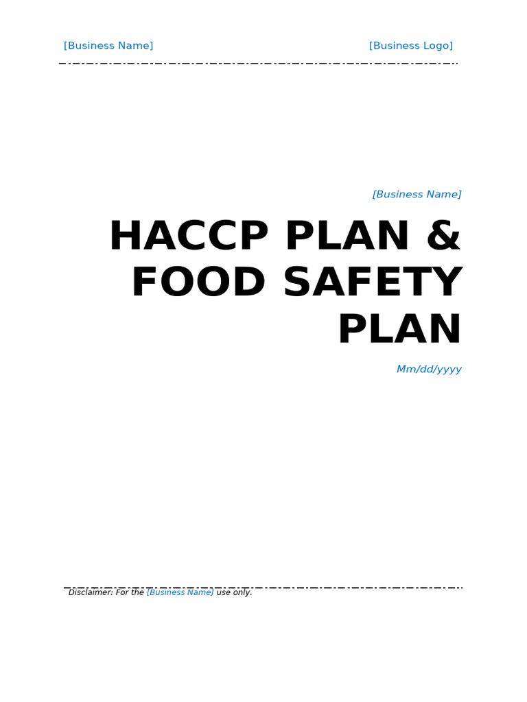 HACCP & Food Safety Plan Guide | PDF | Hazards | Safety