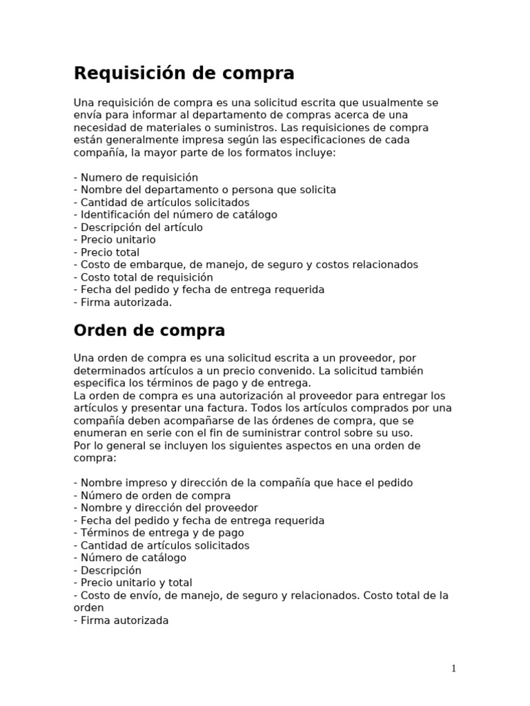 Requisición de compra | PDF