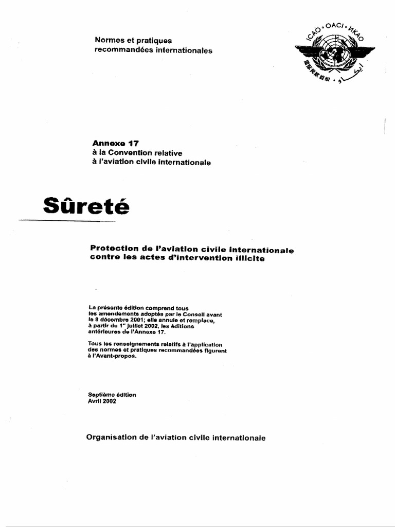 Annexe 17 Français Vers 2002 | PDF