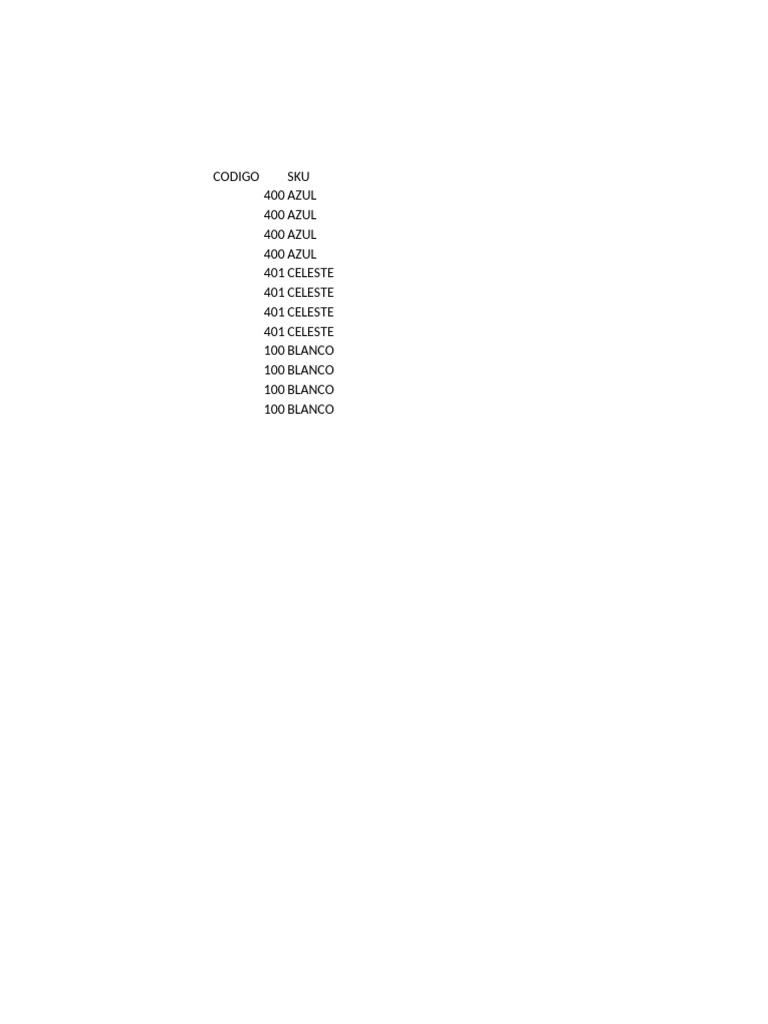 Codigo de Colores de Sku | PDF