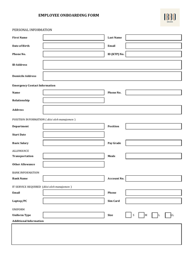 Onboarding Form 2 | PDF