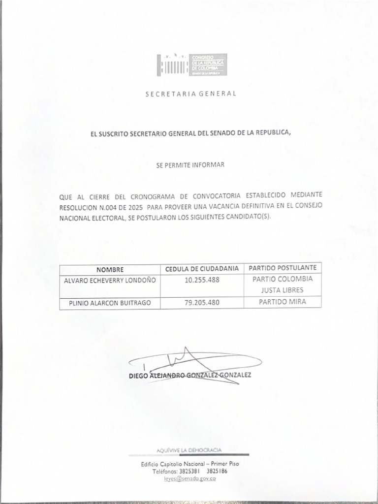 Inscritos para El CNE | PDF