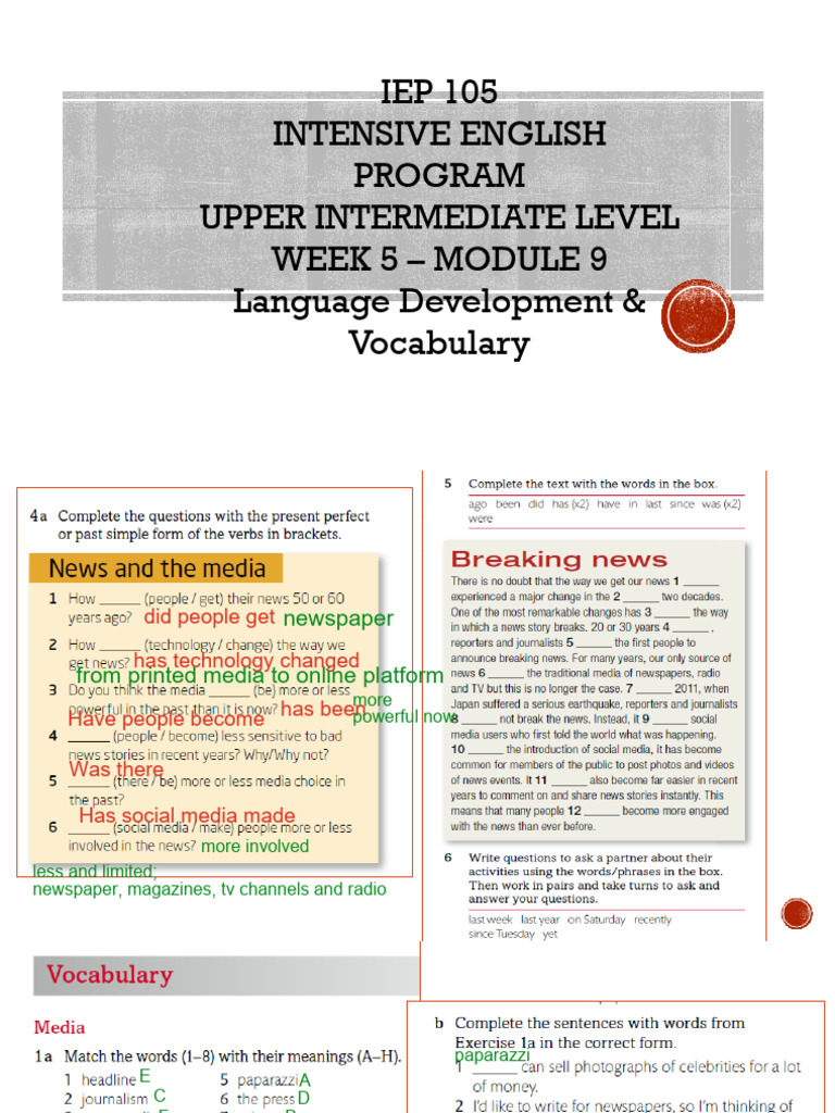 105 Module 9 - Week 5 Language Development & Vocabulary - WITH ANSWER ...