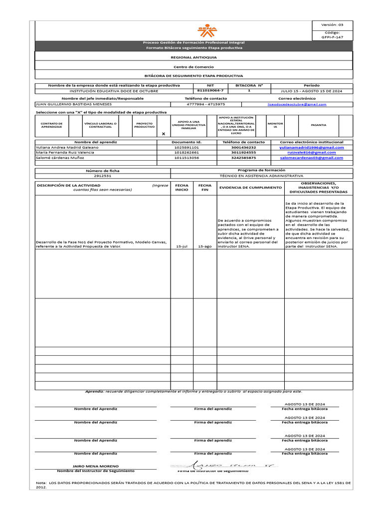 BitÃ¡cora No1 2 | PDF