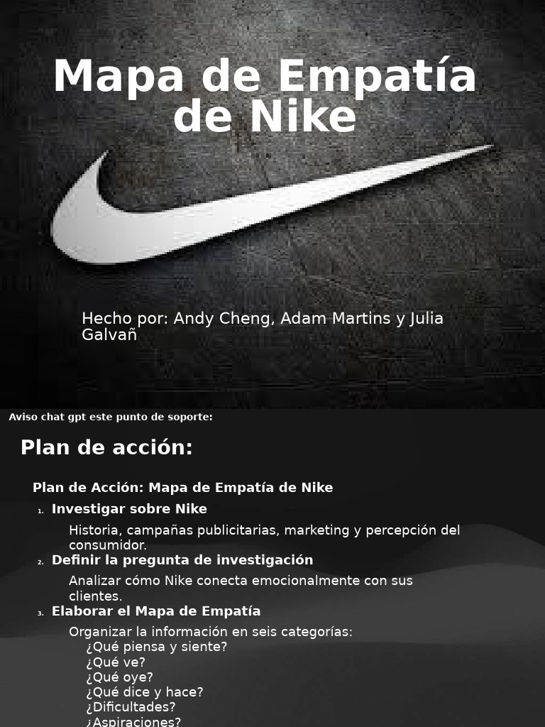 Mapa de Empatía de Nike: Conexión Emocional | PDF | Marca | Nike