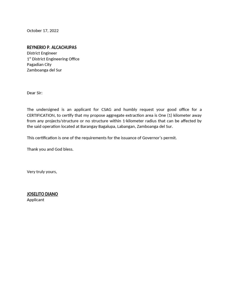 2022 DPWH Request Letter | PDF