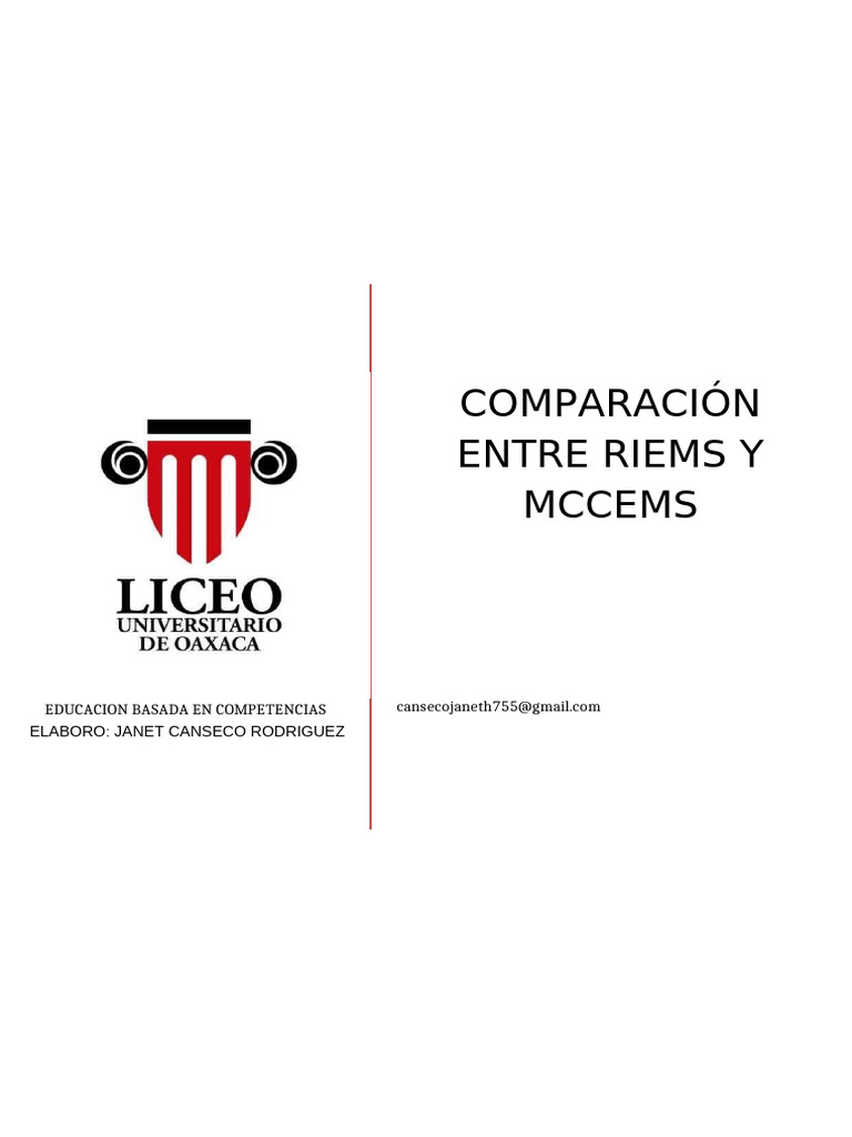 COMPARACIÓN_ENTRE_RIEMS_Y_MCCEMS. | PDF | Enseñando | Evaluación