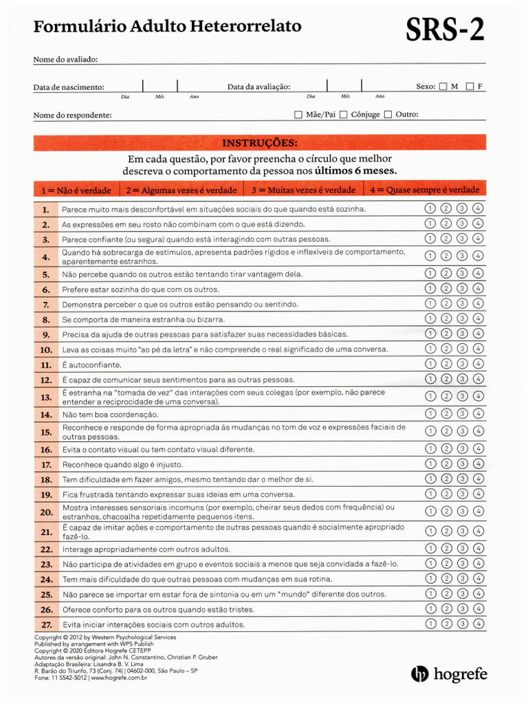 SRS 2 Aduto Heterorrelato | PDF