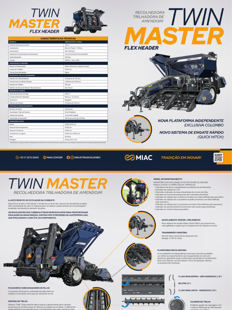 Twin Master Flex Header Pantográfica | PDF