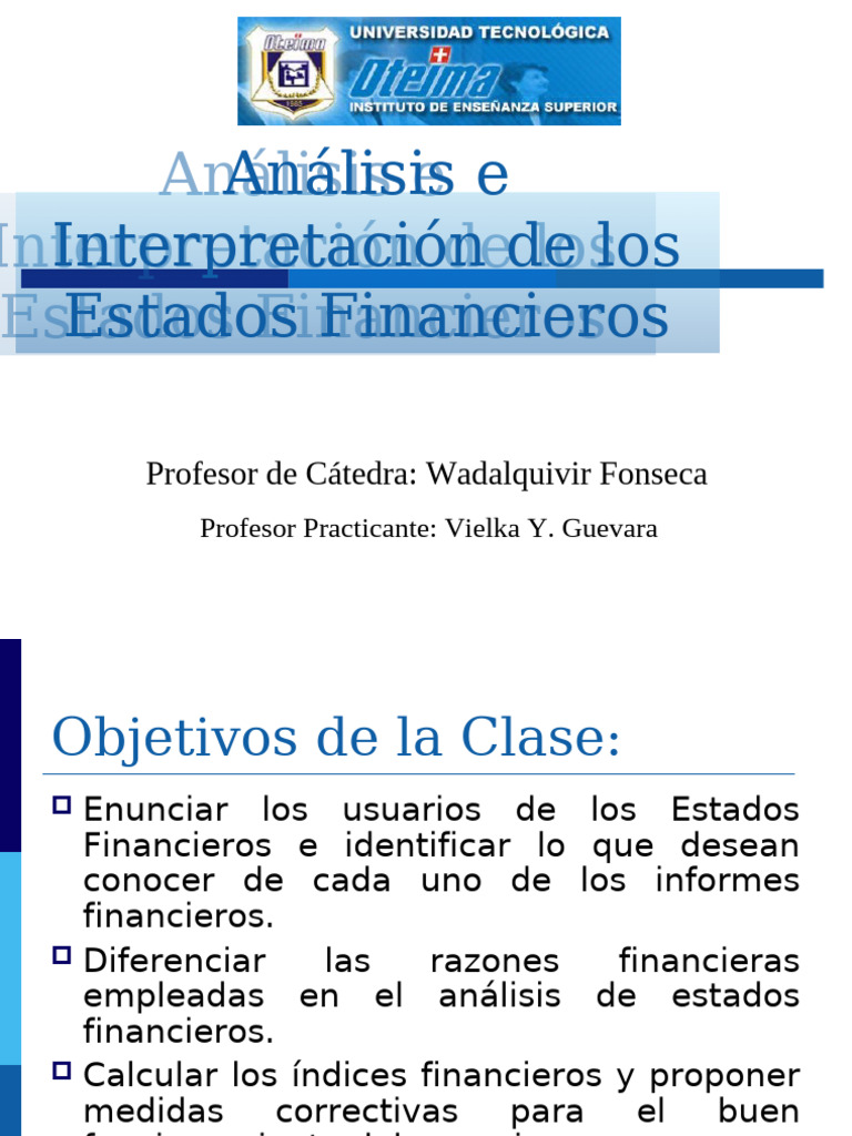 Analisis e Interpretacion de Los Estados Financieros-Clase 3 | PDF | Liquidez de mercado ...