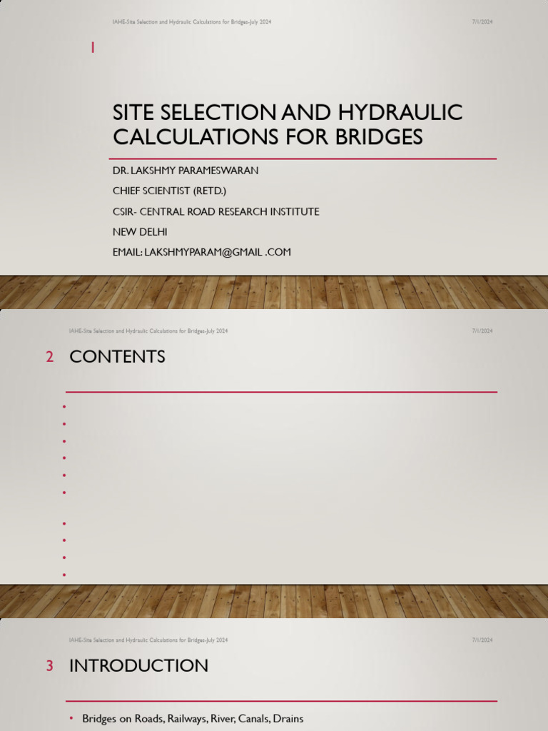 LP-IAHE - Site Selection and Hydraulic Calculations For Bridges | PDF ...