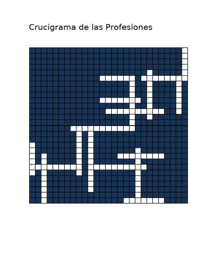 Crucigrama de Las Profesiones | PDF