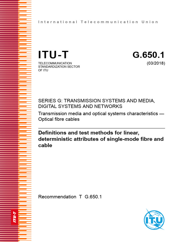 Itu-T: Definitions and Test Methods For Linear, Deterministic ...