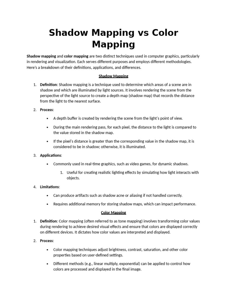 Shadow Mapping vs Color Mapping | PDF | Texture Mapping | Rendering (Computer Graphics)