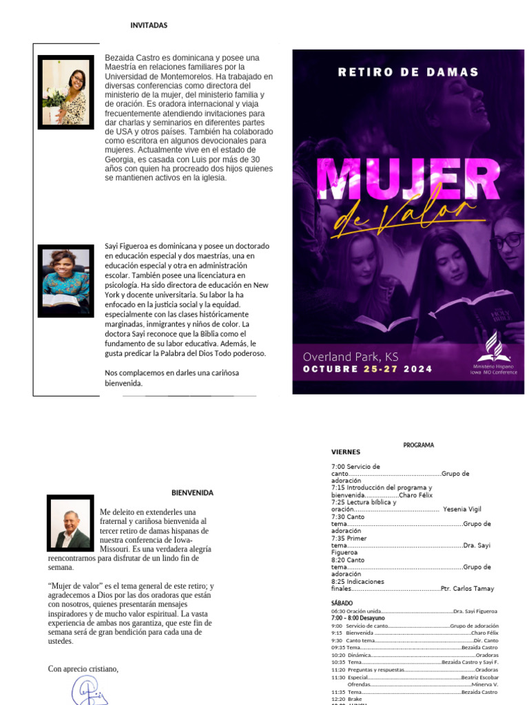 Programa Retiro de Damas 2023 | PDF