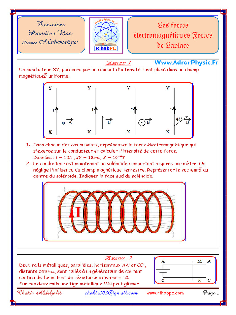 Forces électromagnétiques et Laplace | PDF | Balance (instrument ...