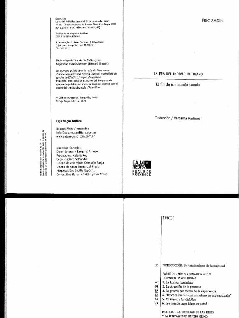 Sadin - La Era Del Individuo Tirano (Fragmentos) | PDF